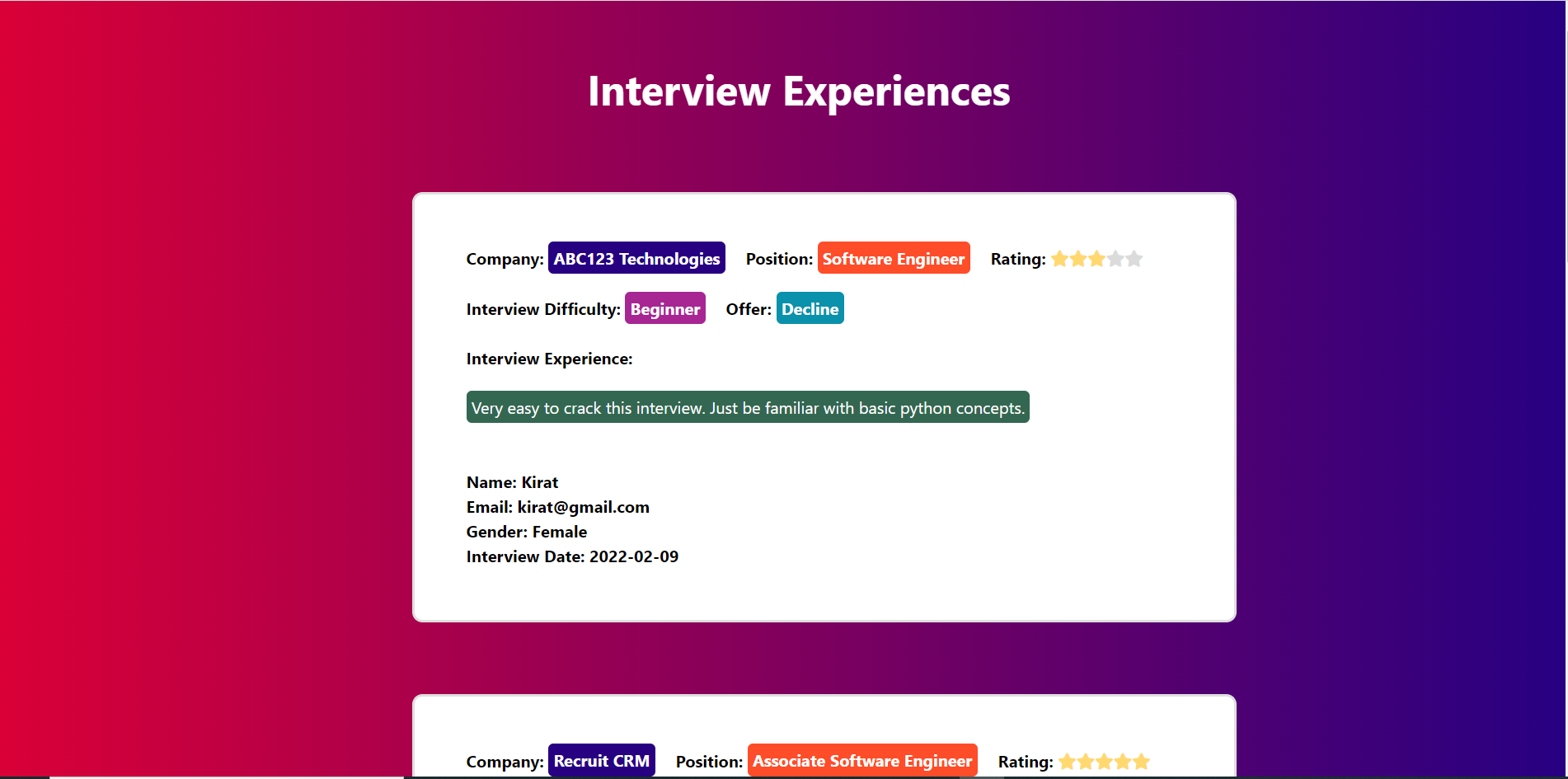 GitHub - Guneet122/Interview-Experience-Sharing-App: This is a basic application developed in ...