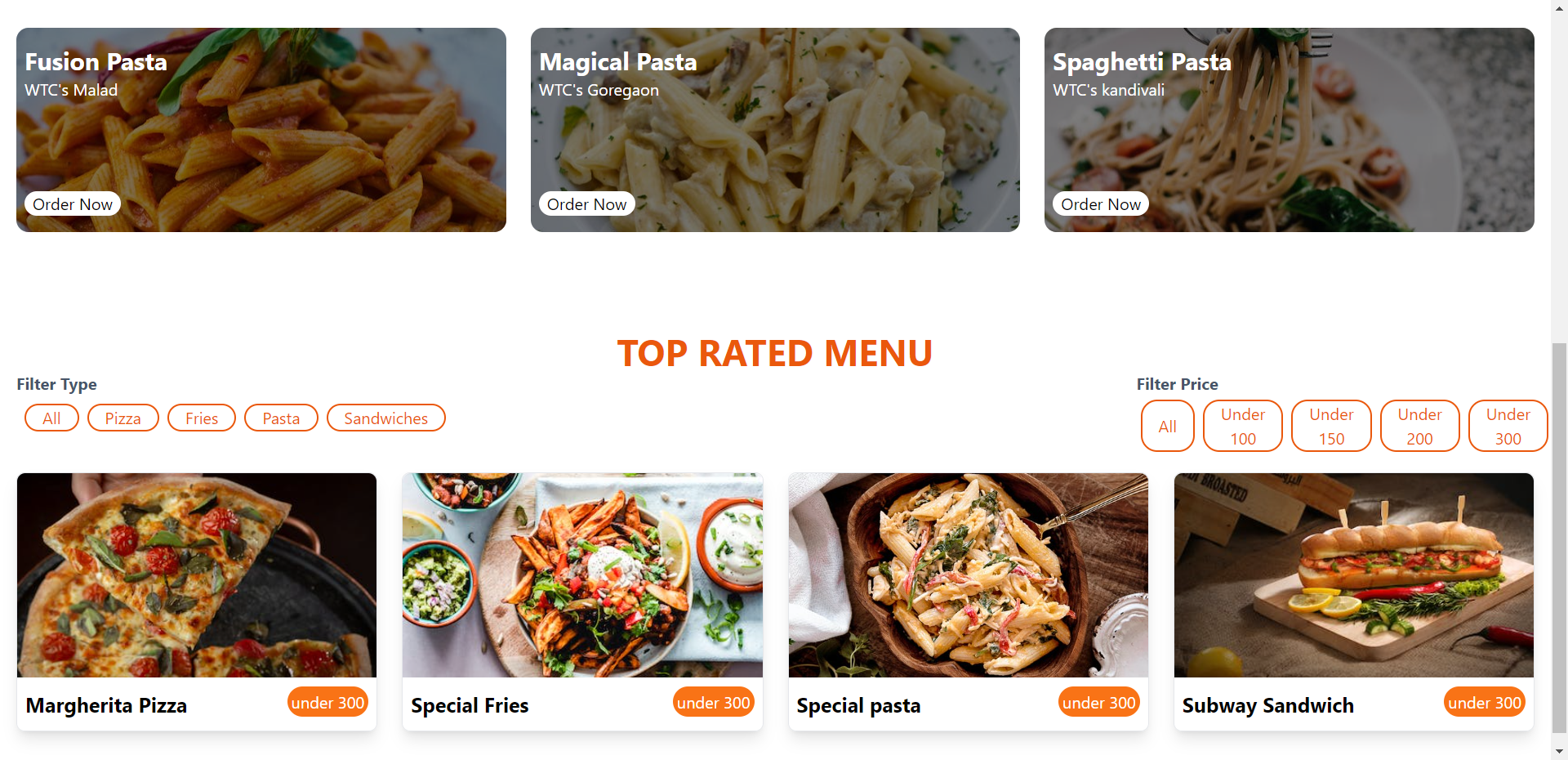 GitHub - Rhythmshah21/wtc-restaurant: Reactjs project which filters the ...