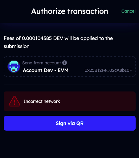 Unable to send NFT with QR Account in case of network not selected · Issue #759 · Koniverse ...
