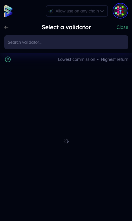 Do not show validator on the Amplitude network and update expected return · Issue #884 ...