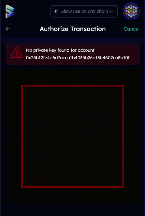 Update message when scan QR code with QR signer account in case the account does not exist ...