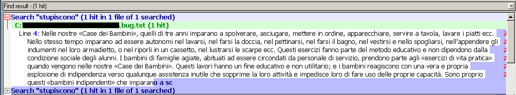 Often nothing happens when double clicking on find in files results ...