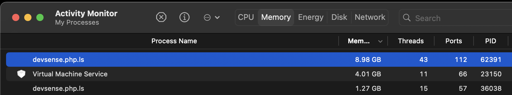 devsense.php.ls consumes too much RAM · Issue #343 · DEVSENSE/phptools-docs · GitHub