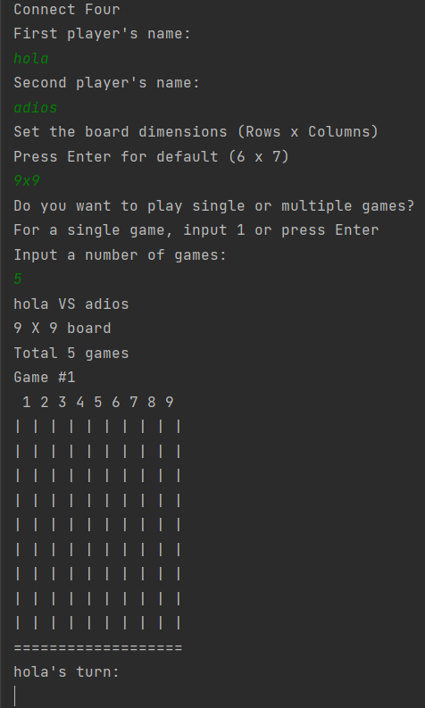 GitHub - salocinc/connectfour: Connect four project from hyperskill