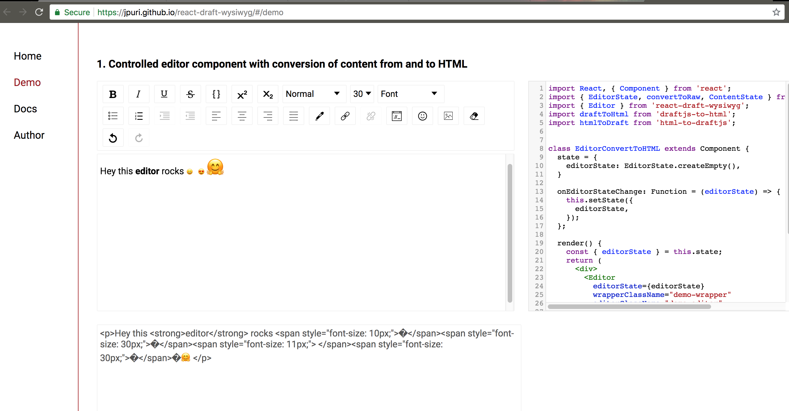 emoji add fontSize draftToHtml why？ · Issue #395 · jpuri/react-draft-wysiwyg · GitHub