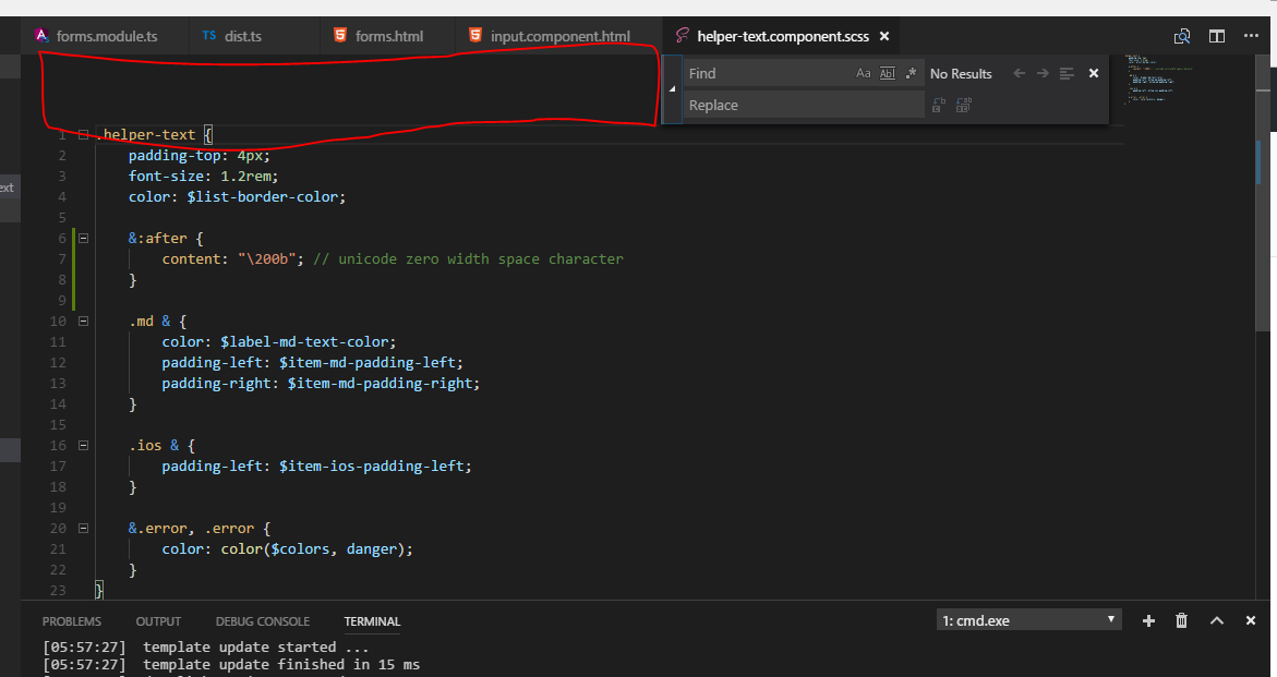 Vscode Editor Area Has An Extra Space On The Top When Opening Find replace Panel ctrl 