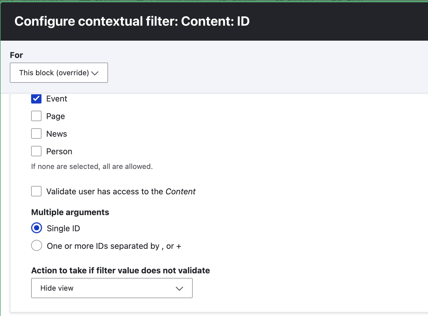 Sidebar event block can only be placed within regions on event content type pages . · Issue ...