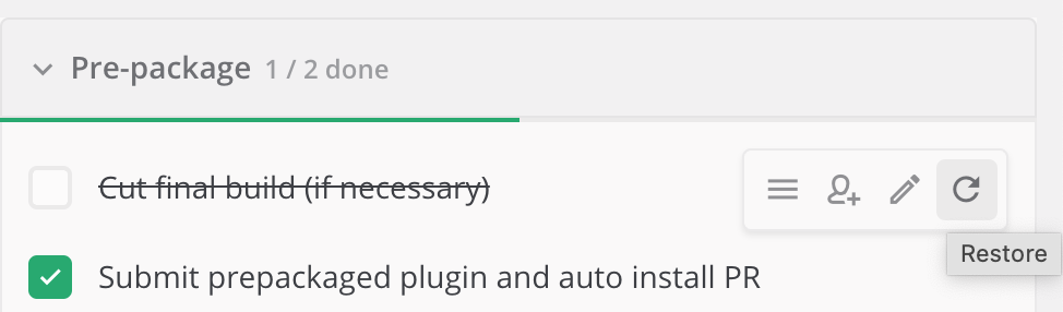 Omit confirmation dialogs when cancelling/restoring a task. · Issue ...