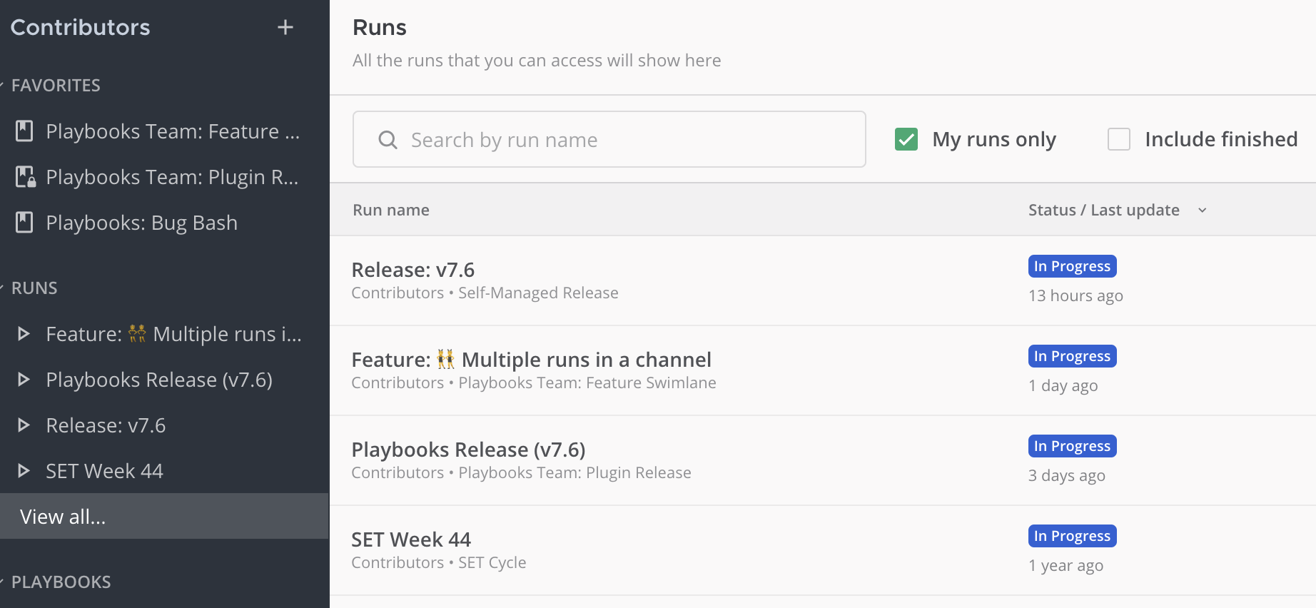 "View all" runs shouldn't filter to "My runs only" · Issue #1670 · mattermost/mattermost-plugin ...