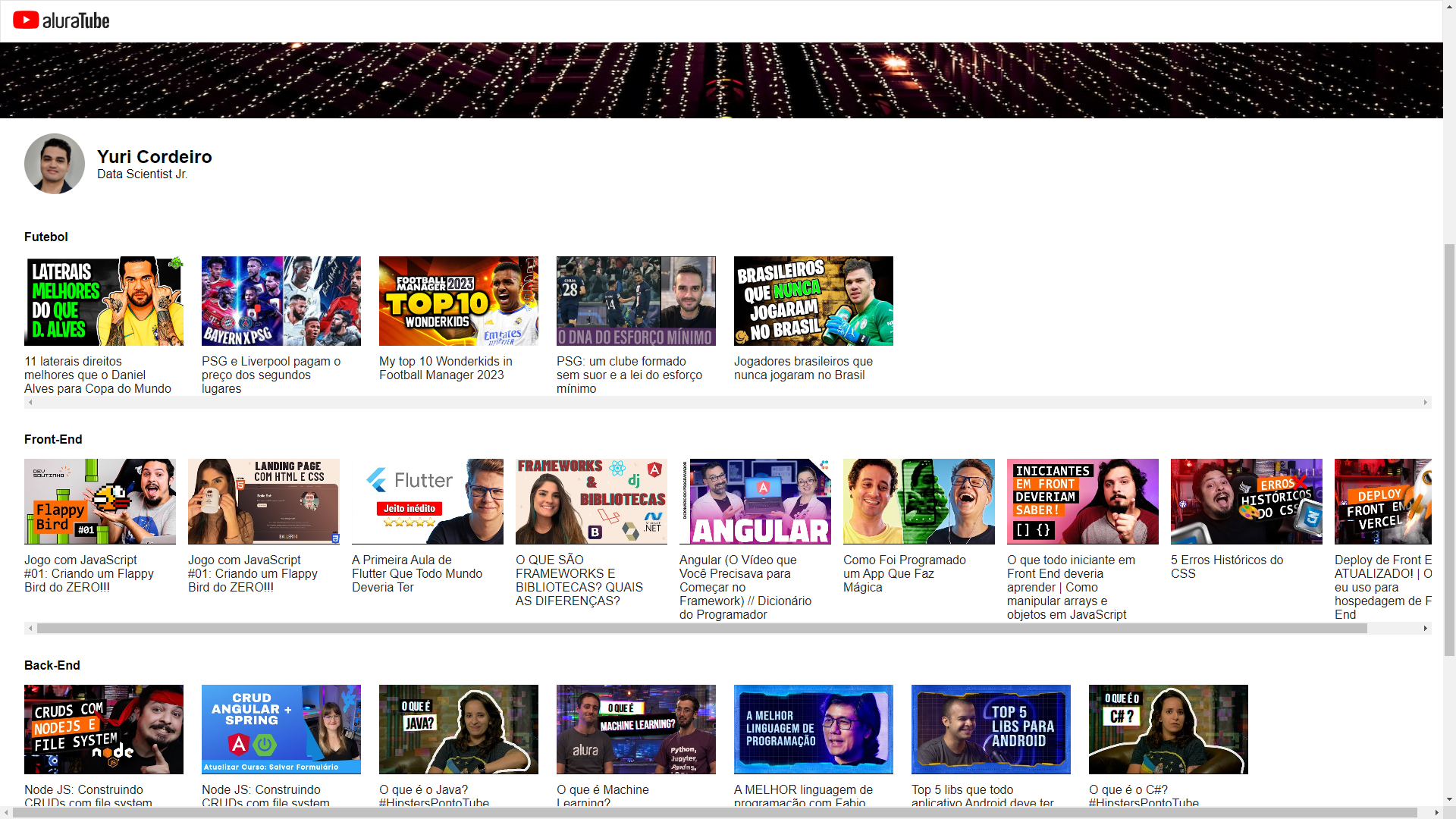 GitHub - yurialcant/aluratube: Projeto criado durante a Imersão React da Alura.