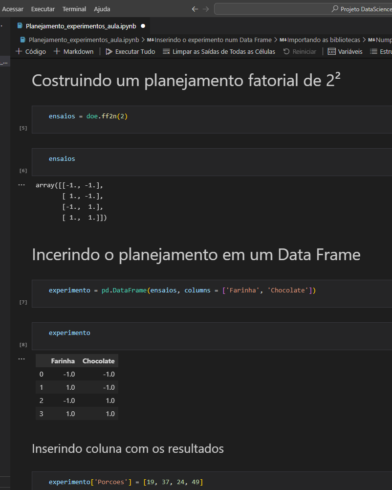 GitHub - yurialcant/Planejamento-de-Experimentos: Projeto criado durante a Aula de Planejamento ...
