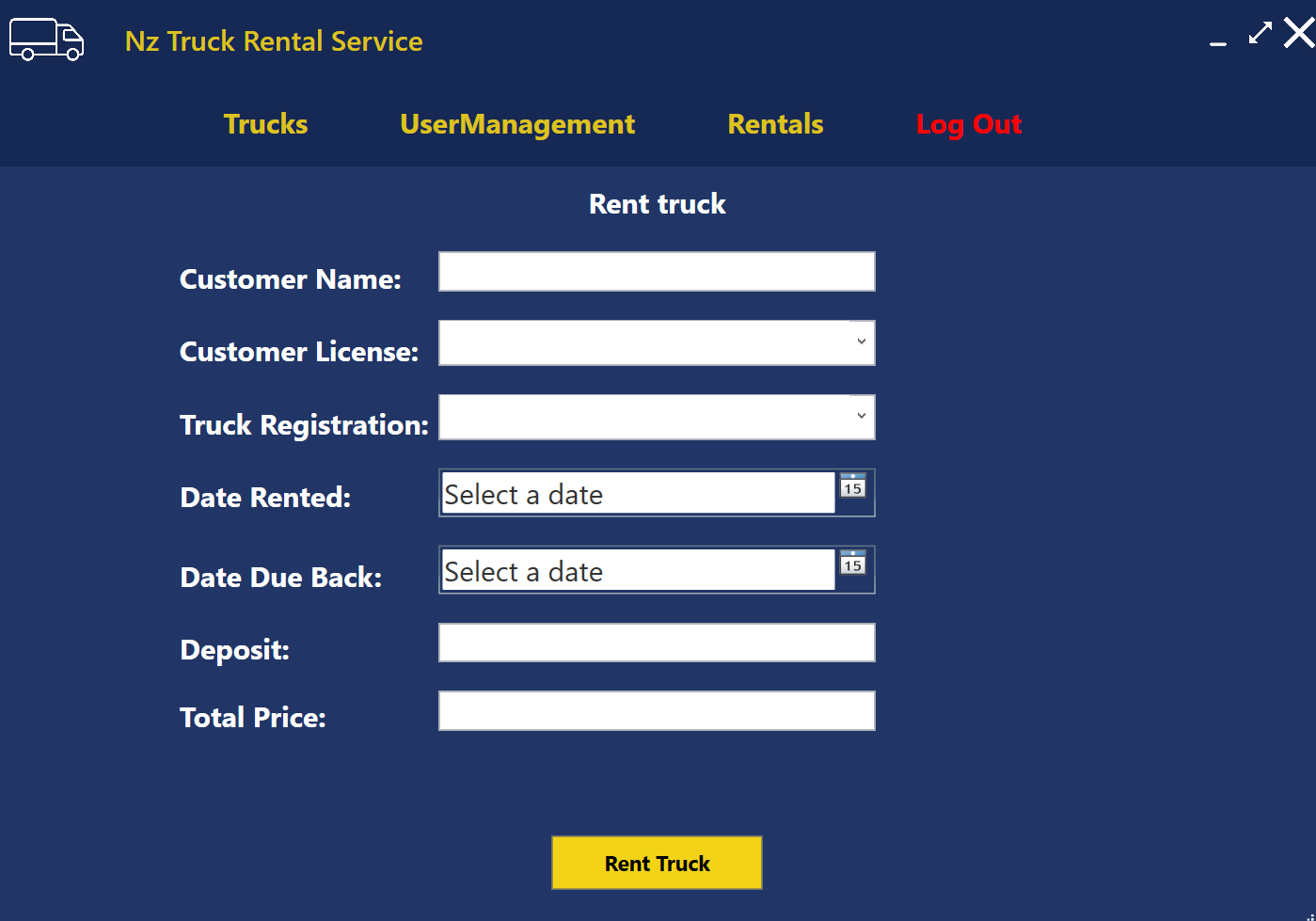 GitHub - nicolefabian/Truck-Rental-Management-System