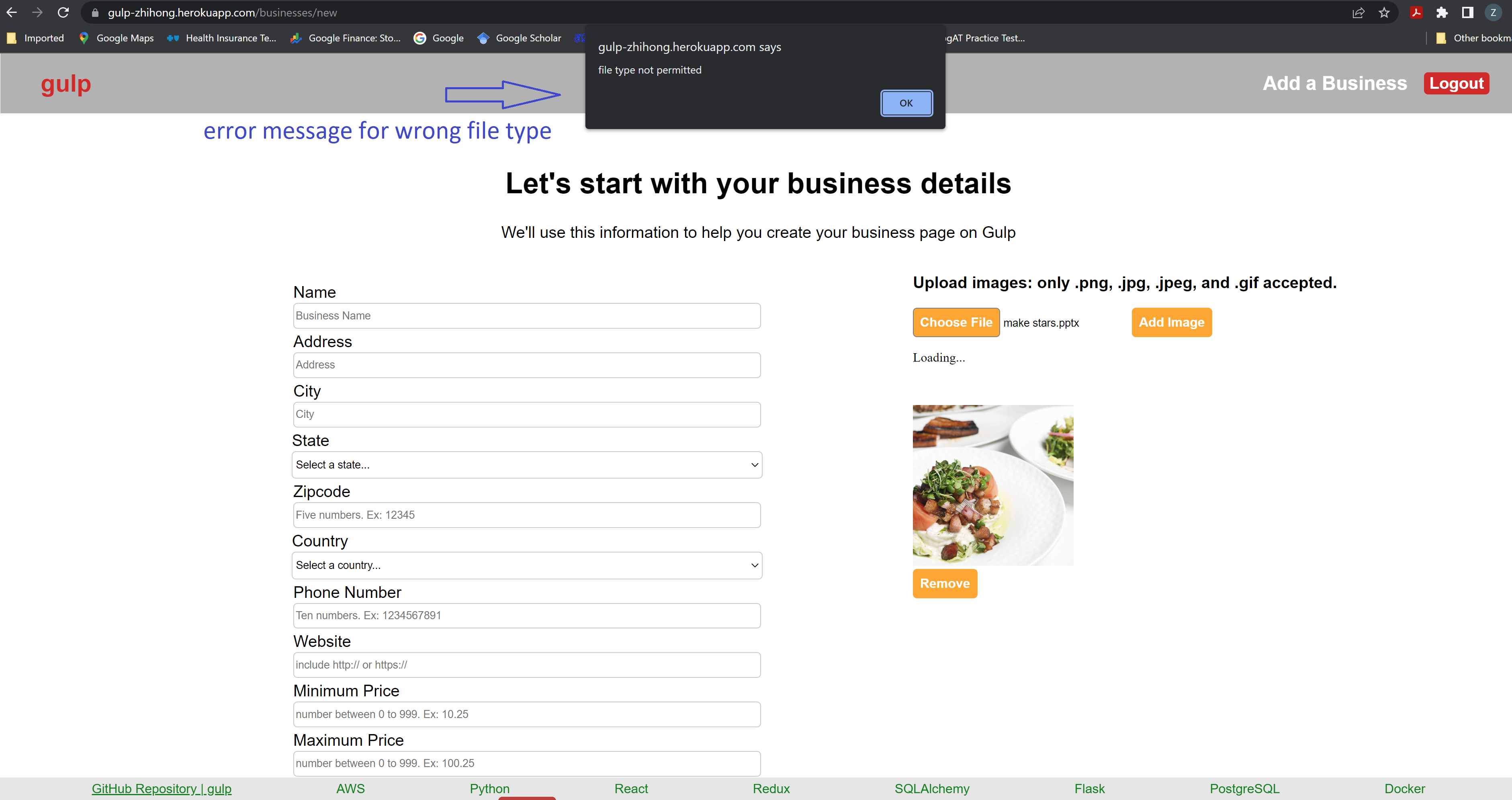 GitHub - zhihongliu81/gulp: clone of yelp