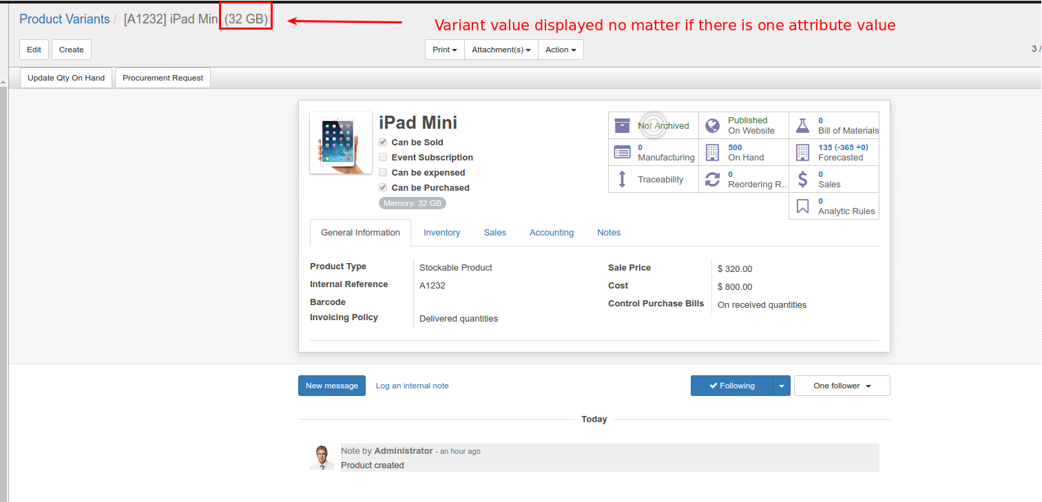 [10.0] product: Display variants name with a single or multiple possible attribute values ...