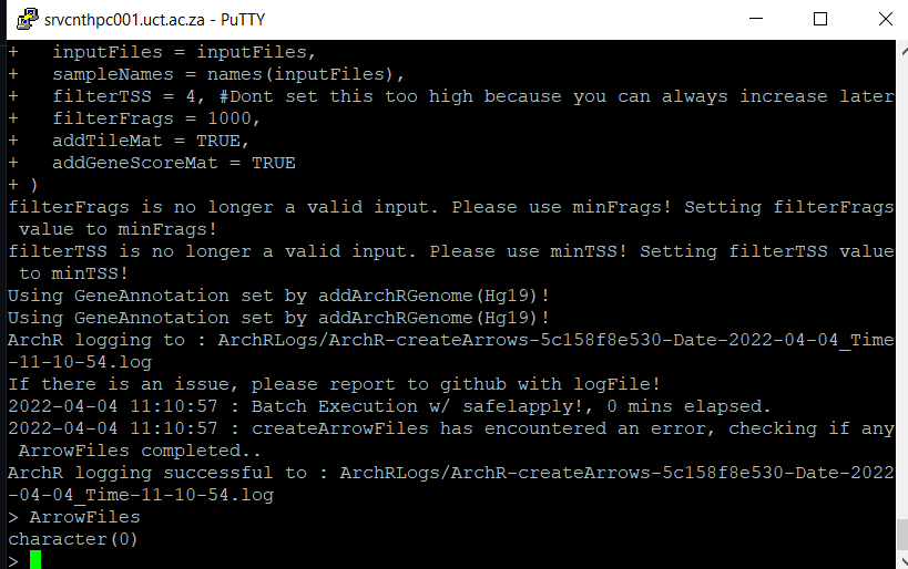 Character(0) when creating ArrowFiles in tutorial (despite parallel and magick loaded in R4.1.1 ...