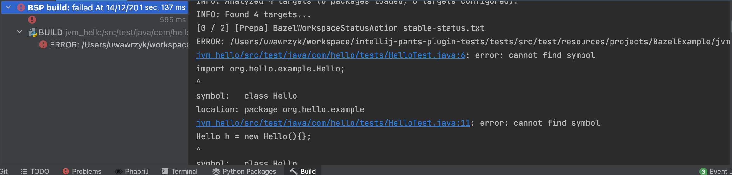 Errors reported in the UI are trimmed · Issue #112 · JetBrains/bazel-bsp · GitHub