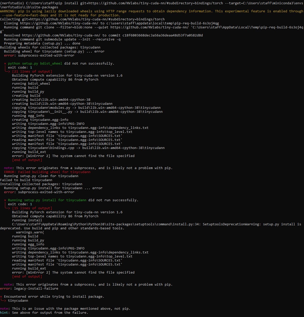 Error while building wheel for tinycudann · Issue #203 · NVlabs/tiny-cuda-nn · GitHub
