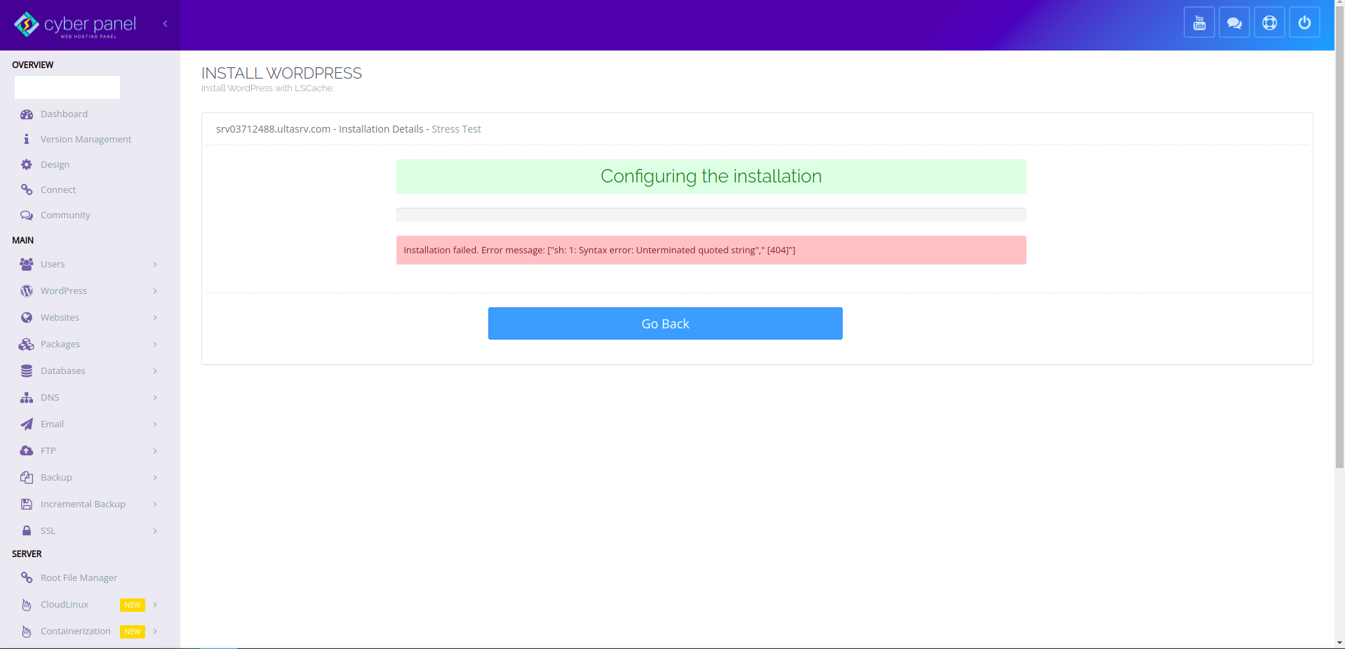 [BUG] · Issue #916 · usmannasir/cyberpanel · GitHub