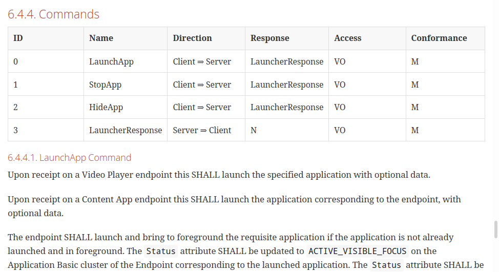 Application Launcher commands showing status = 0x81 (UNSUPPORTED_COMMAND) response · Issue ...