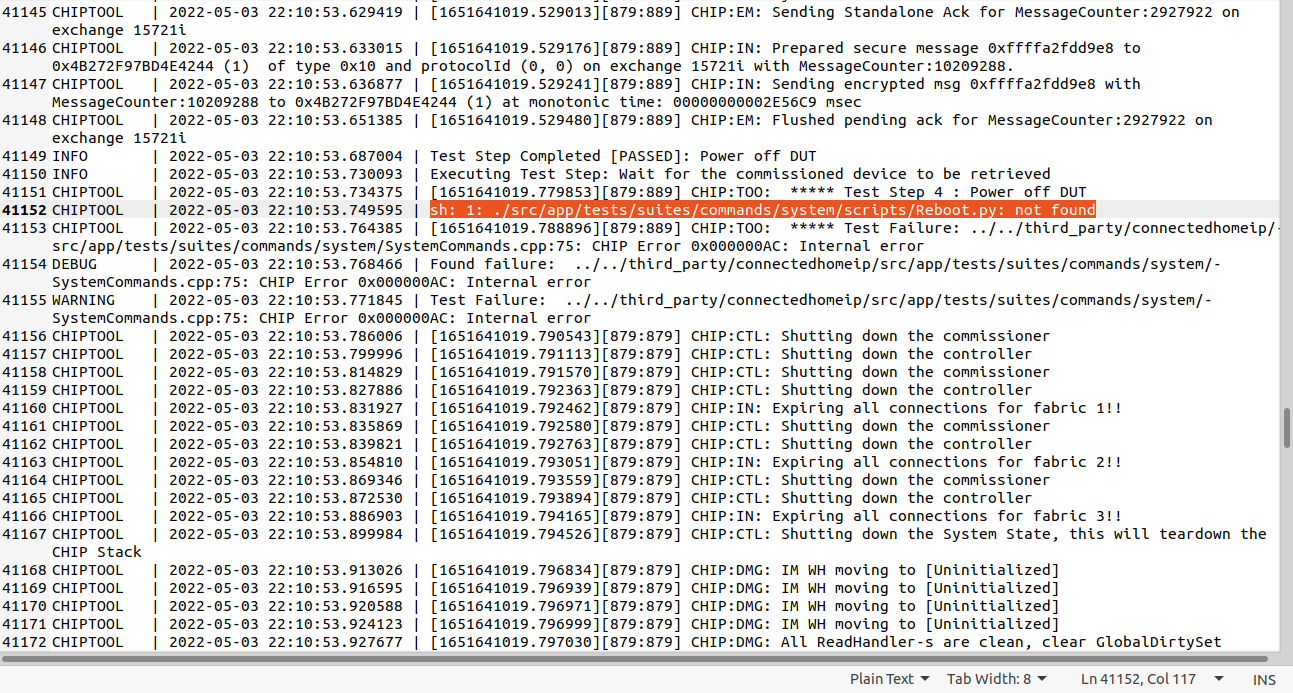 [TC-OO-2.4] Reboot command is failing for On/Off cluster · Issue #18238 · project-chip ...