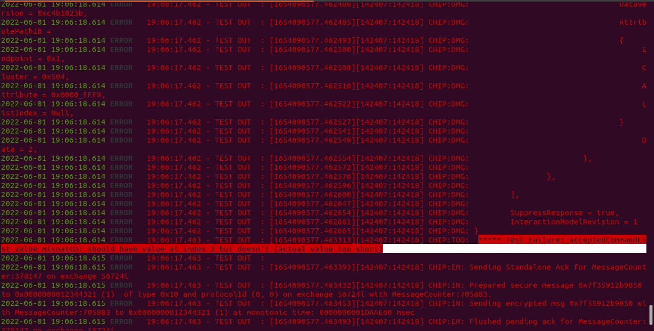Tc Mc 16 Attributelist And Acceptedcommandlist Value Mismatch Error · Issue 19152 · Project 