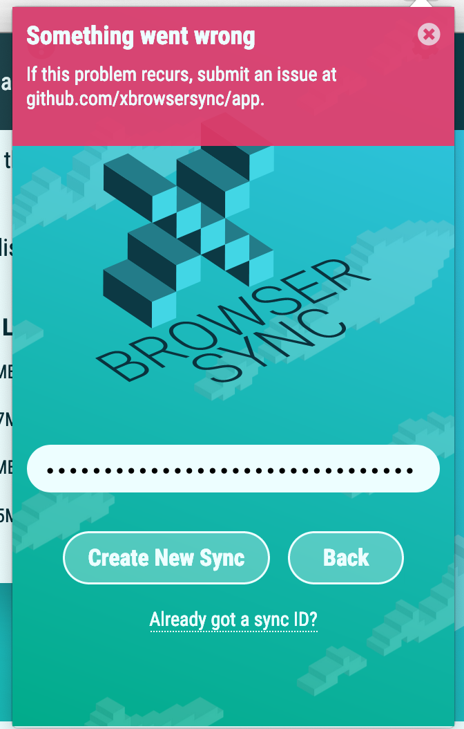[v1.5.0beta1] Cannot start using the service · Issue #81 · xbrowsersync/app · GitHub