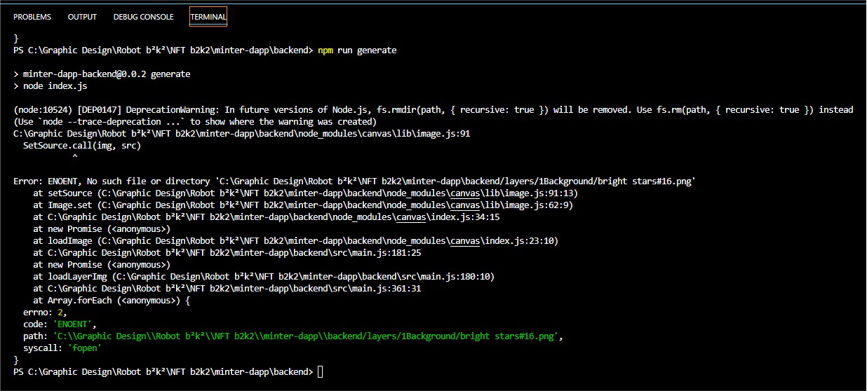 npm run generate Issue · Issue #1040 · HashLips/hashlips_art_engine · GitHub