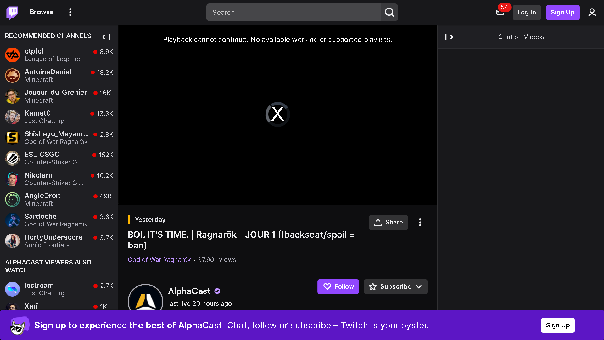 error message on some vods · Issue #44 · besuper/TwitchNoSub · GitHub