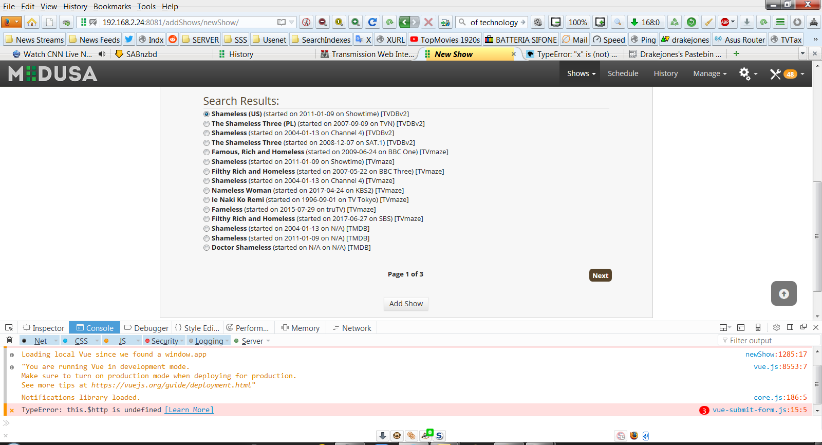 Add Shows Button No Working · Issue #4229 · pymedusa/Medusa · GitHub