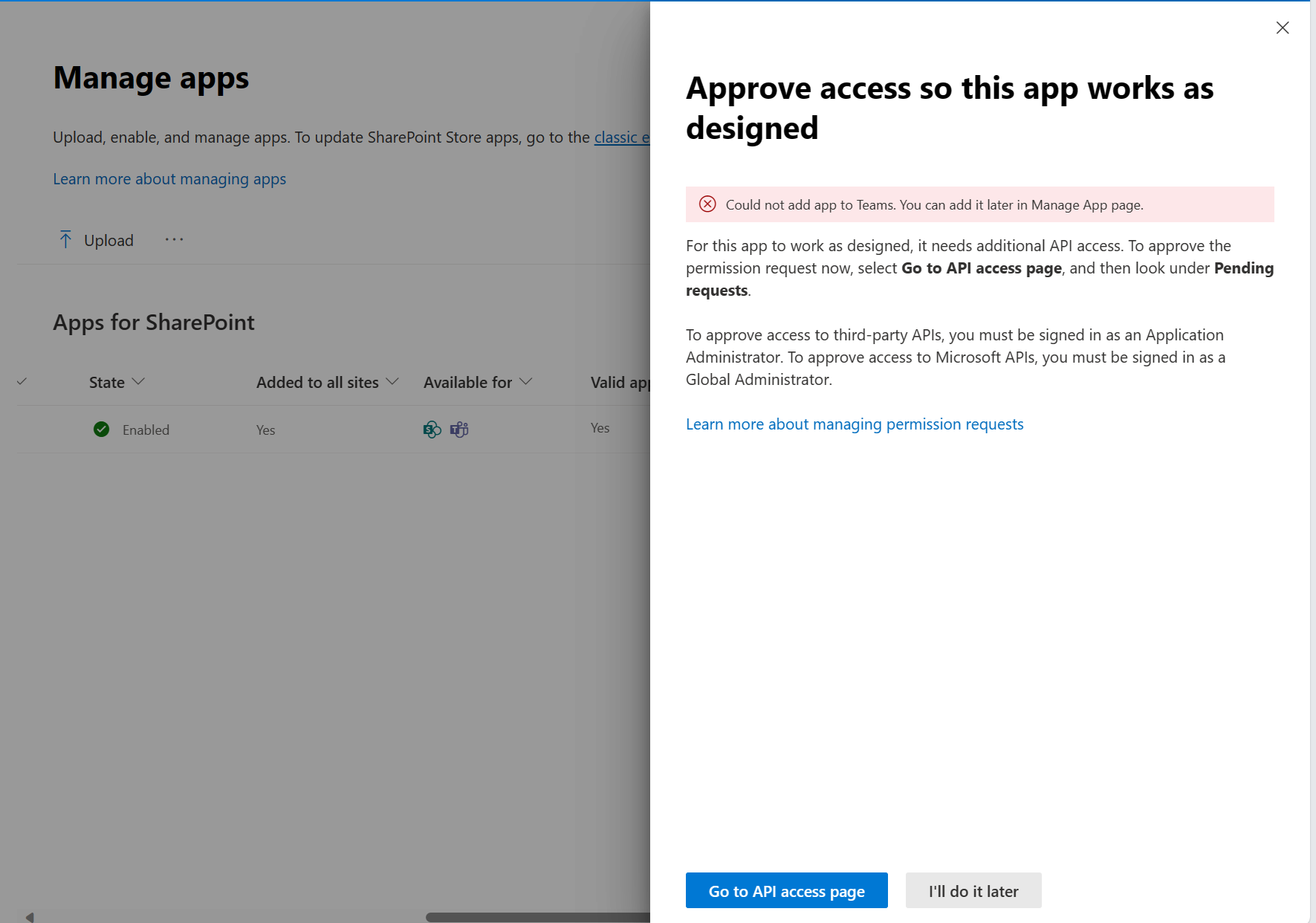 Error adding to Teams (via SharePoint AC) · Issue #180 · OfficeDev/microsoft-teams-apps-champion ...