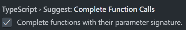 TS / JS: When autocomple method / function add parentheses `()` to end of auto completed method ...