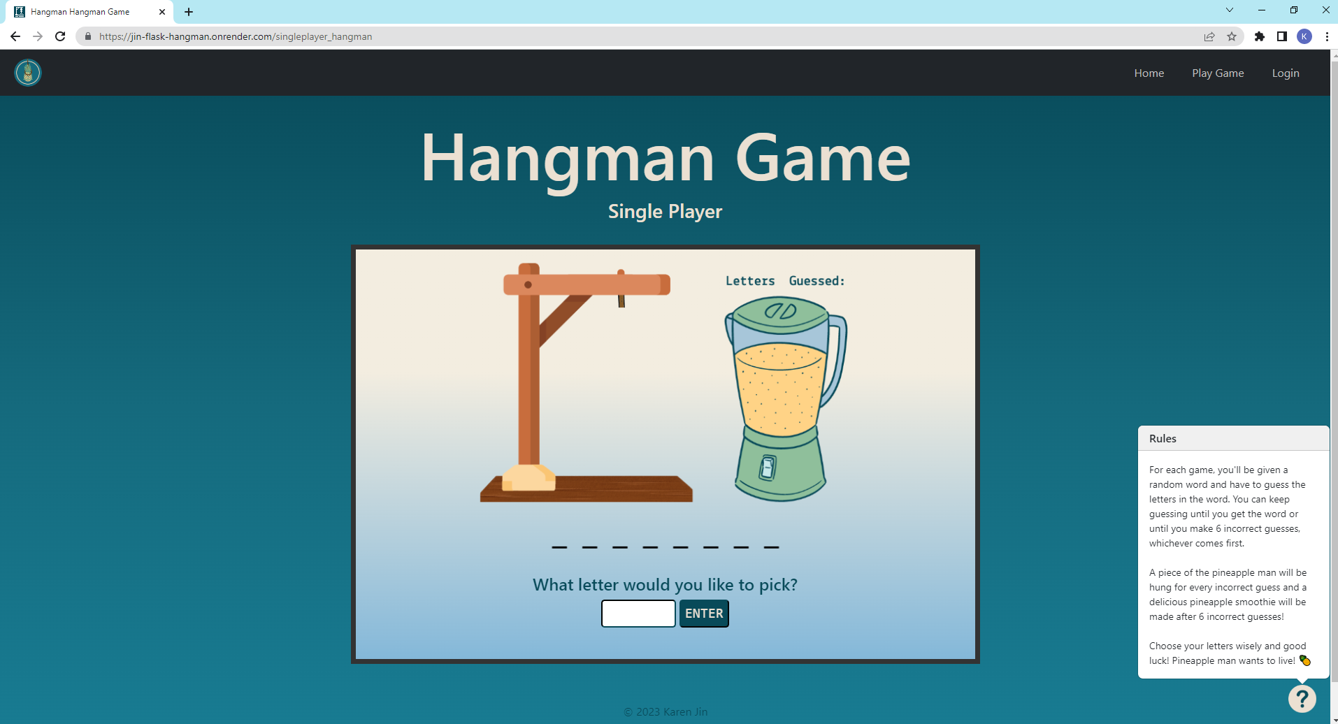 GitHub - jin-karen/flask-hangman