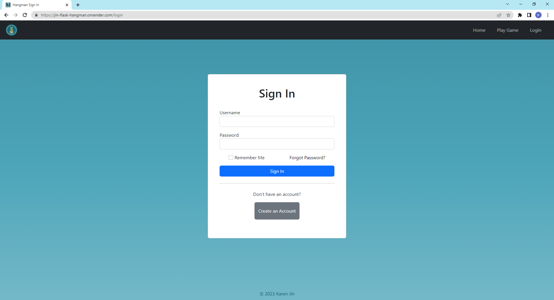 GitHub - jin-karen/flask-hangman
