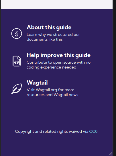 Footer in mobile view should be in column · Issue #243 · wagtail/guide · GitHub