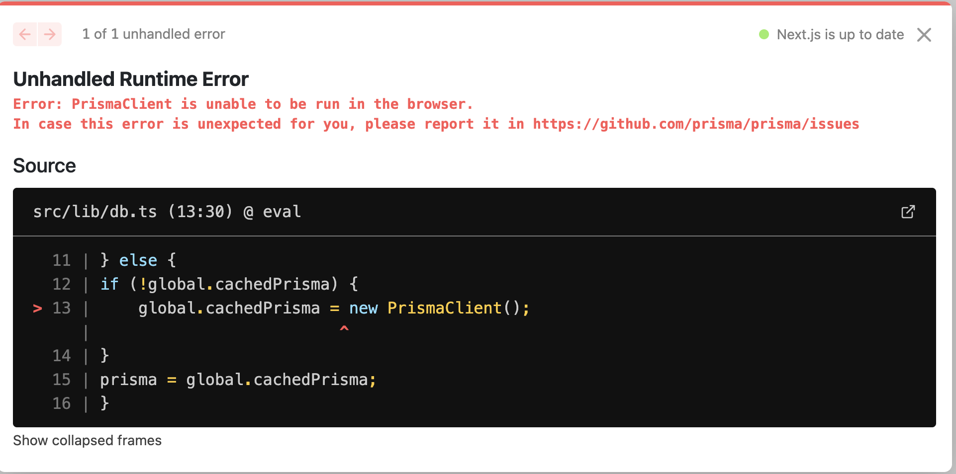 next-auth: `PrismaClient is unable to be run in the browser.` · Issue #20147 · prisma/prisma ...