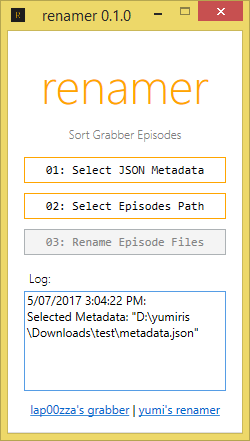 GitHub - MirisWisdom/grabber-renamer: A simple renaming program for ...