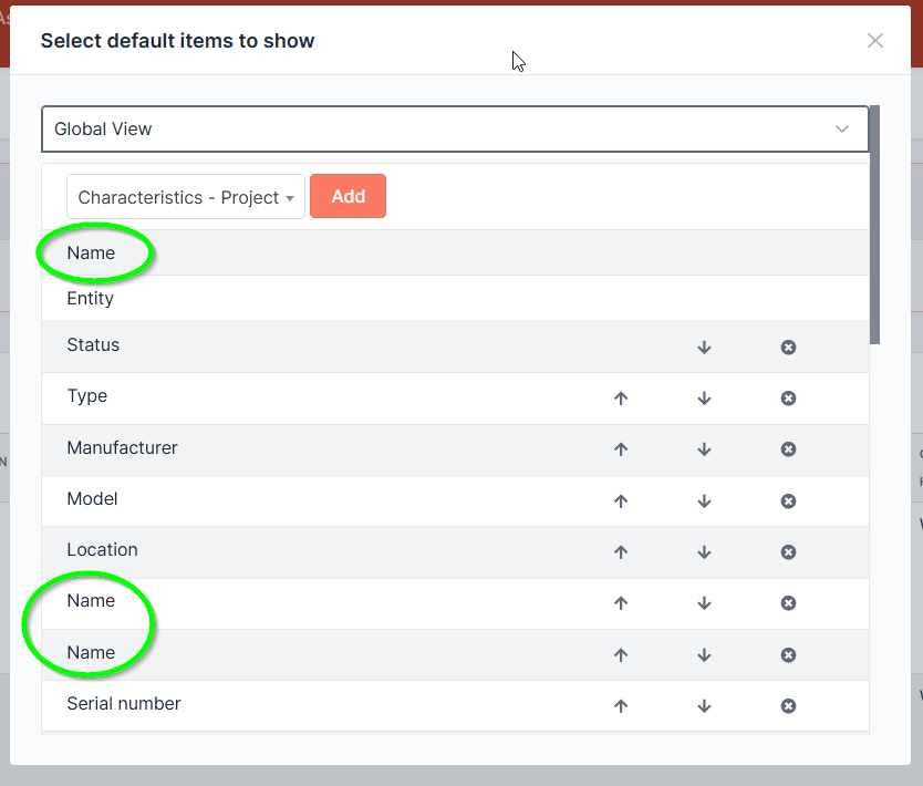 Missing object names when customizing columns in asset lists, Missing object names when customizing columns in asset lists,