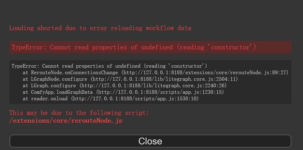 Loading Aborted Due To Error Reloading Workflow Data · Issue 1381 · Comfyanonymous Comfyui · Github