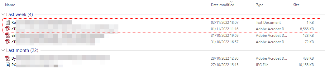 Downloads folder - Files [ appearing in | sorted into ] incorrect relative timeframe group ...