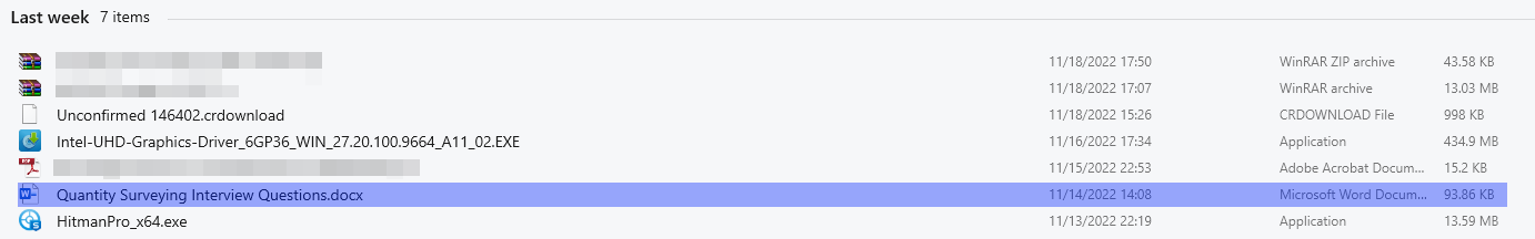 Downloads folder - Files [ appearing in | sorted into ] incorrect relative timeframe group ...