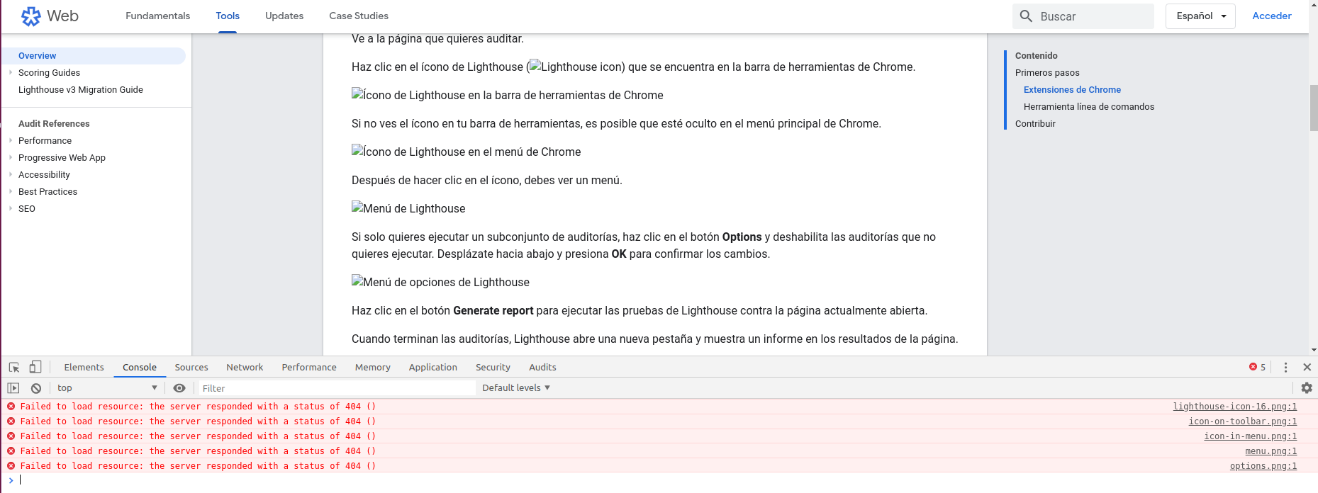 Missing images on the page "Auditar apps web con Lighthouse" · Issue #8532 · google ...