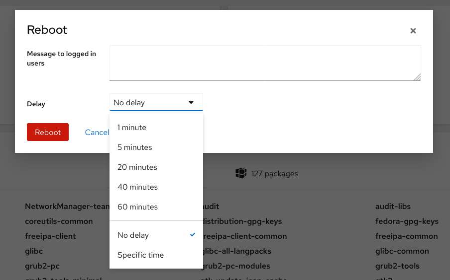 "No delay" in reboot dialog should be on top · Issue #15353 · cockpit ...
