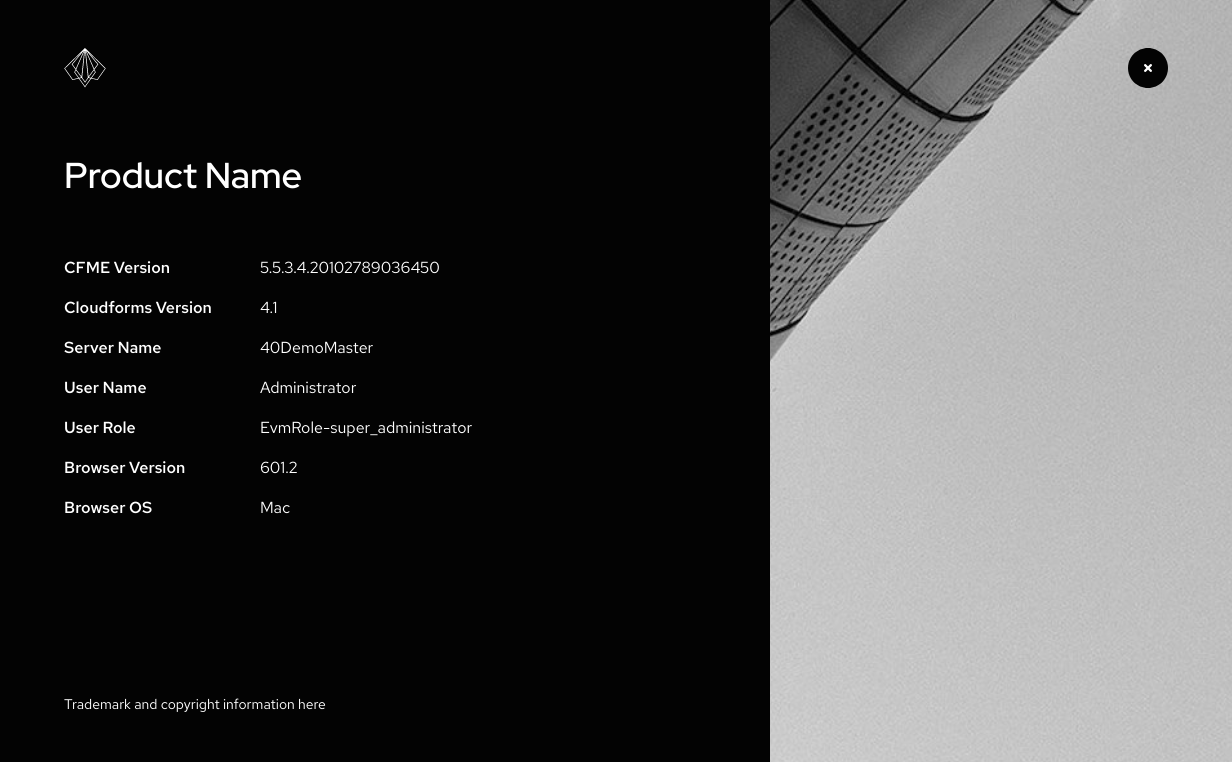 Adopt PatternFly's about modal widget · Issue #15961 · cockpit-project ...