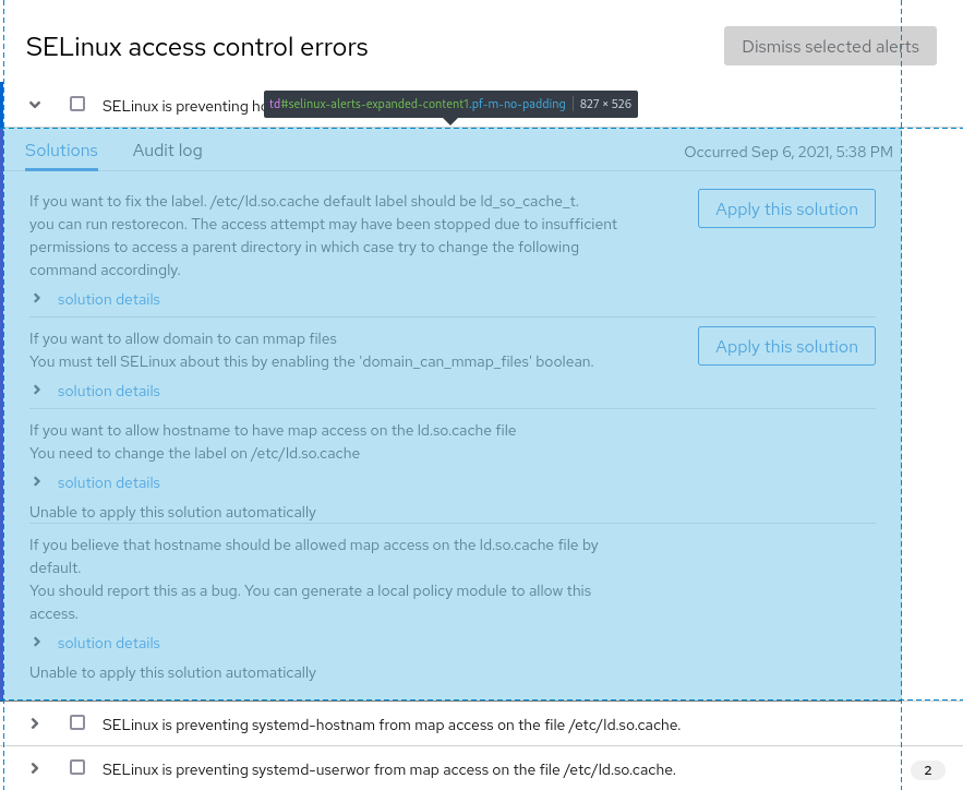 selinux: Layout has issues, both horizontally and vertically · Issue #16311 · cockpit-project ...