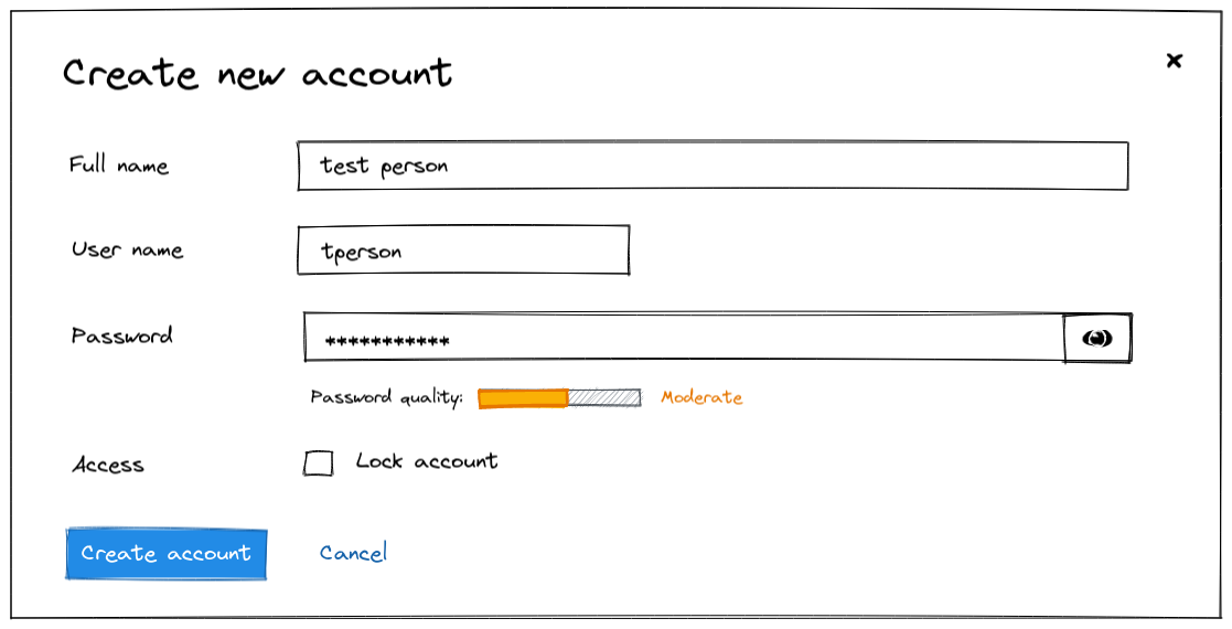 accounts: Creating password with weak accounts uses a double-tap button, but should use an ...
