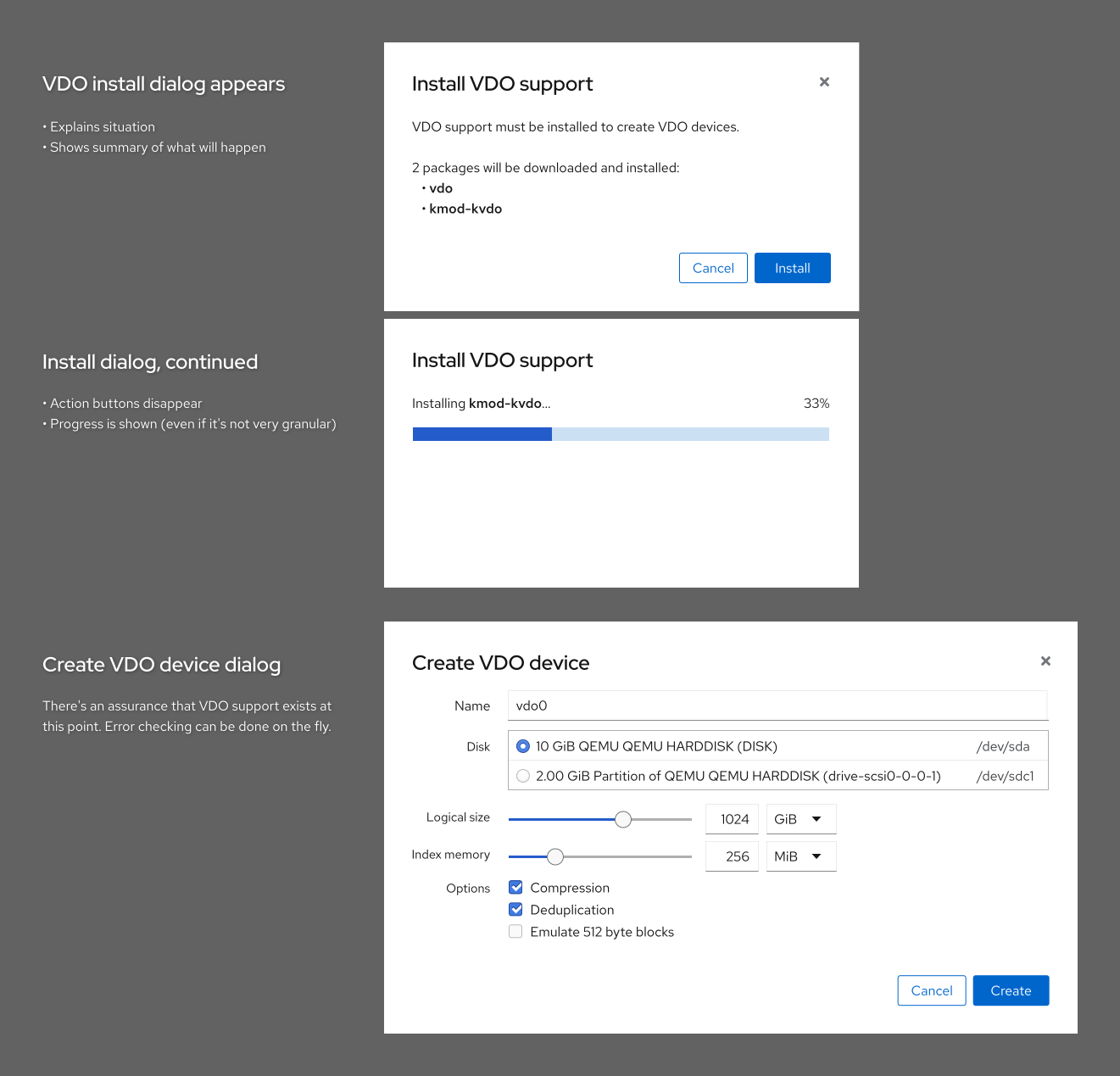 storage: The missing vdo helper message needs some patternflynization · Issue #18531 · cockpit ...