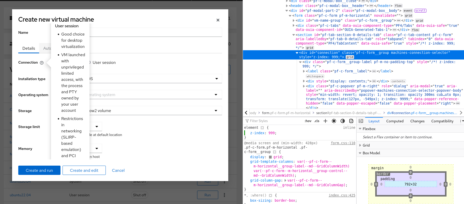 Bug - Popovers in Import and Create VM dialogs are broken · Issue #1100 · cockpit-project ...