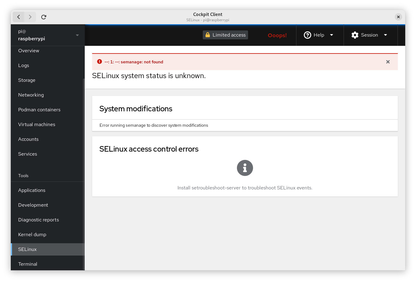 Network Manager Udisks Kdump Sosreport Podman Machines Hide Pages With Missing 