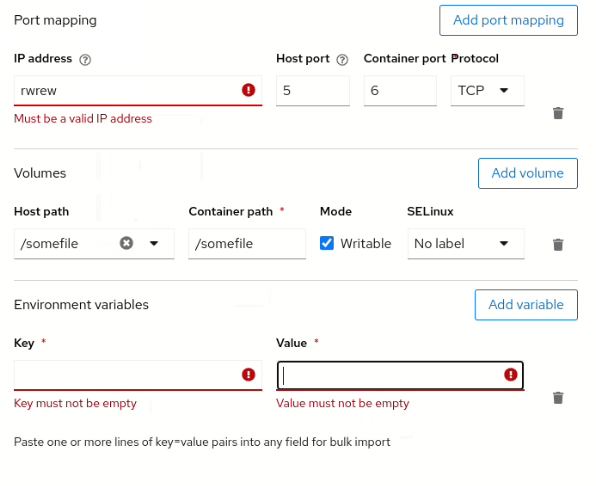 Few issues with Container create validation · Issue #1459 · cockpit-project/cockpit-podman · GitHub