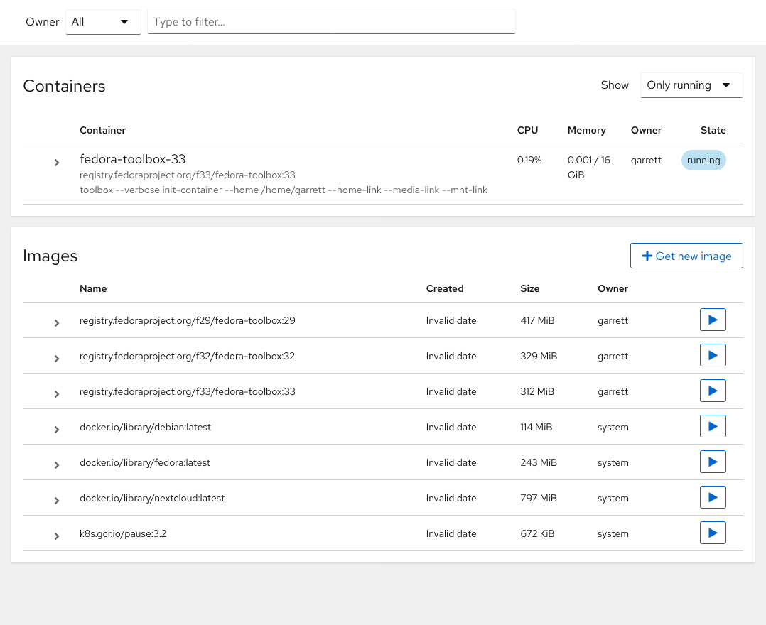 Invalid Date For All Images · Issue 599 · Cockpit Project Cockpit Podman · Github